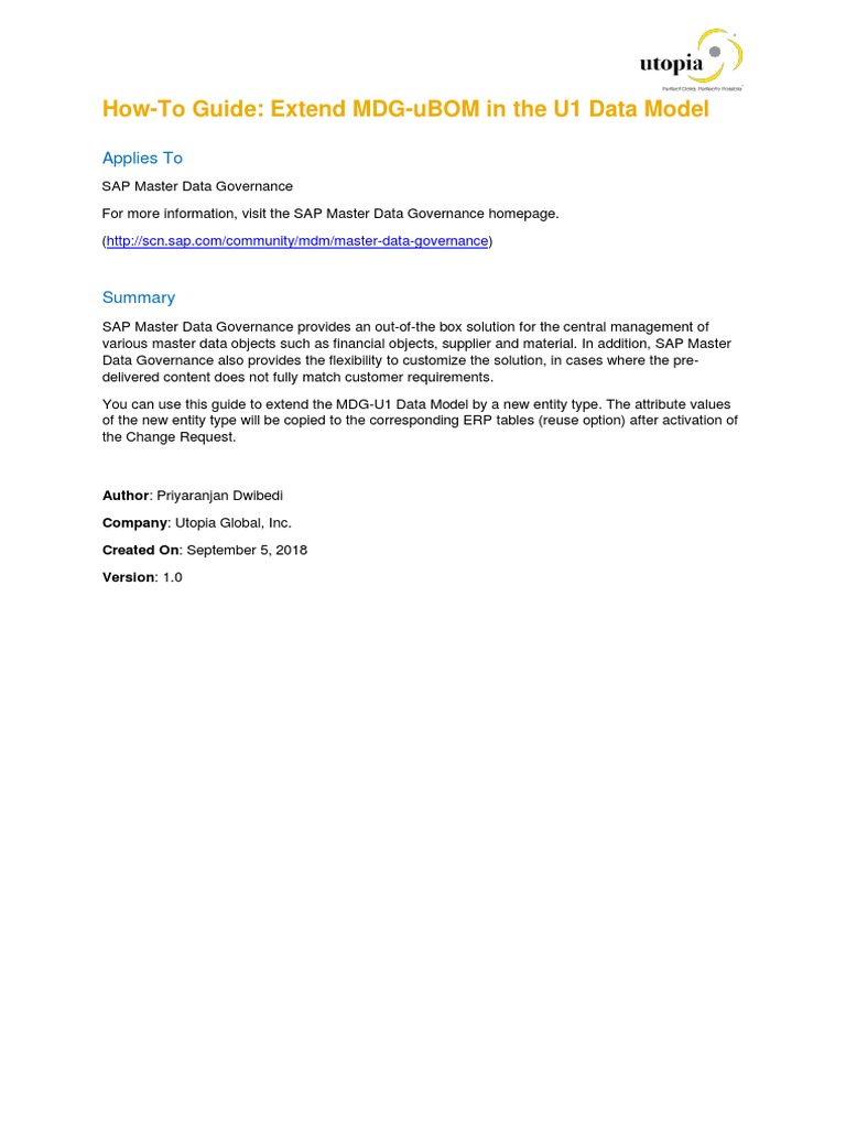 SAP How-To Guide - Extend MDG BOM Data Model by A New Attribute (ERP Table Reuse Option ...