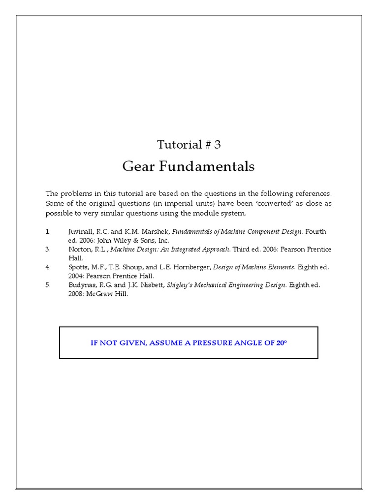 Tutorial 3 - Gear Fundamentals | PDF | Gear | Tools