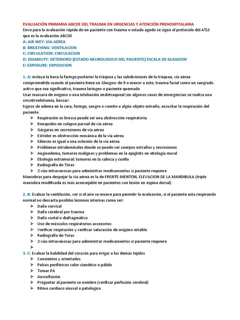 Abcde, Atls | PDF | Especialidades Medicas | Medicina CLINICA