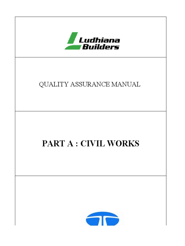 Part A: Civil Works: Quality Assurance Manual | PDF | Engineering ...