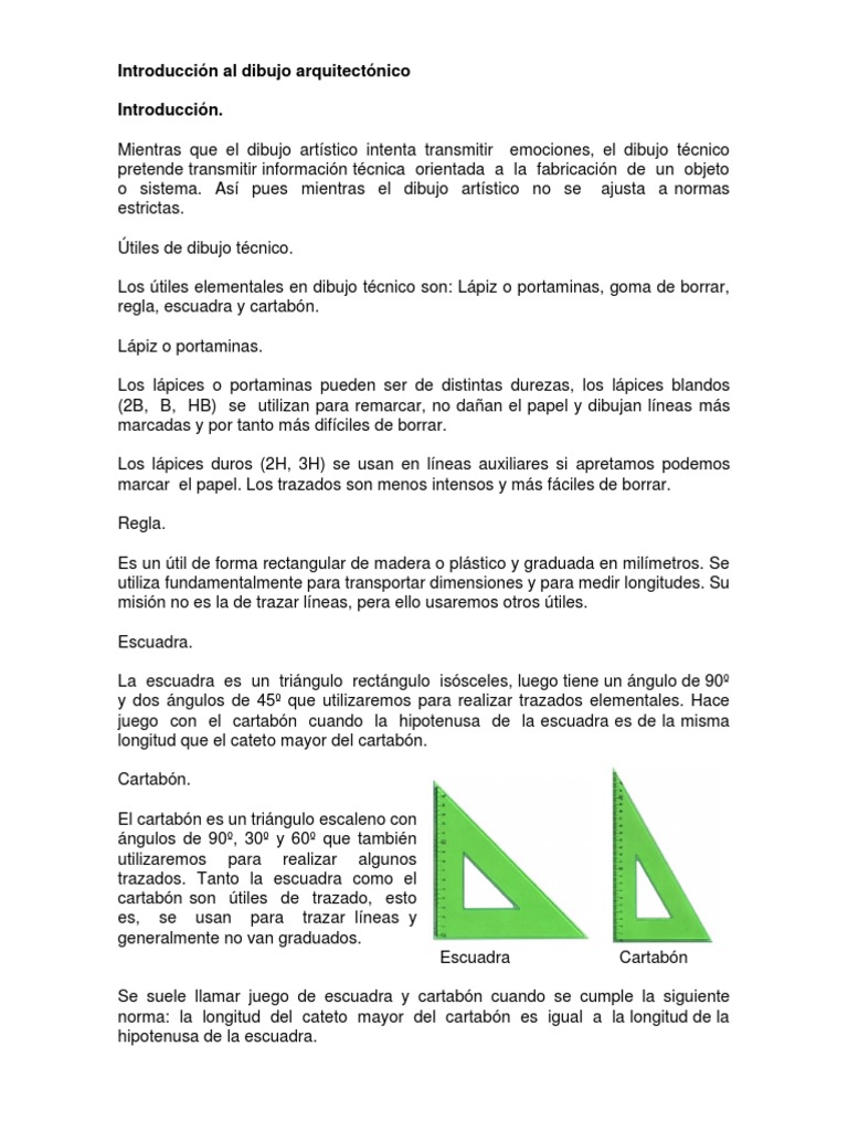1-Introducción Al Dibujo Arquitectónico PDF | PDF | Dibujo | Lápiz