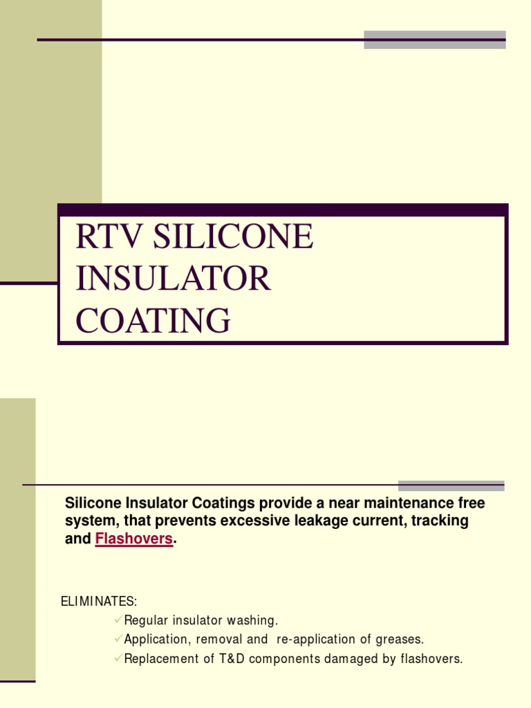RTV Silicone Coatings | PDF | Silicone | Insulator (Electricity)