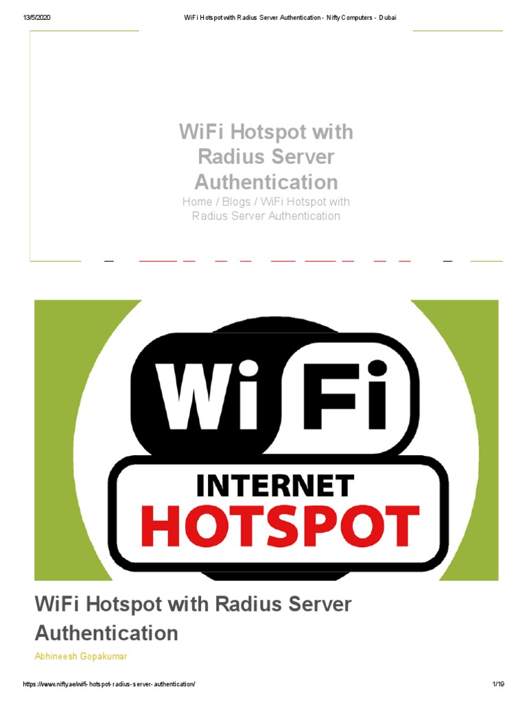 WiFi Hotspot With Radius Server Authentication - Nifty Computers ... WiFi Hotspot With Radius Server Authentication - Nifty Computers ...