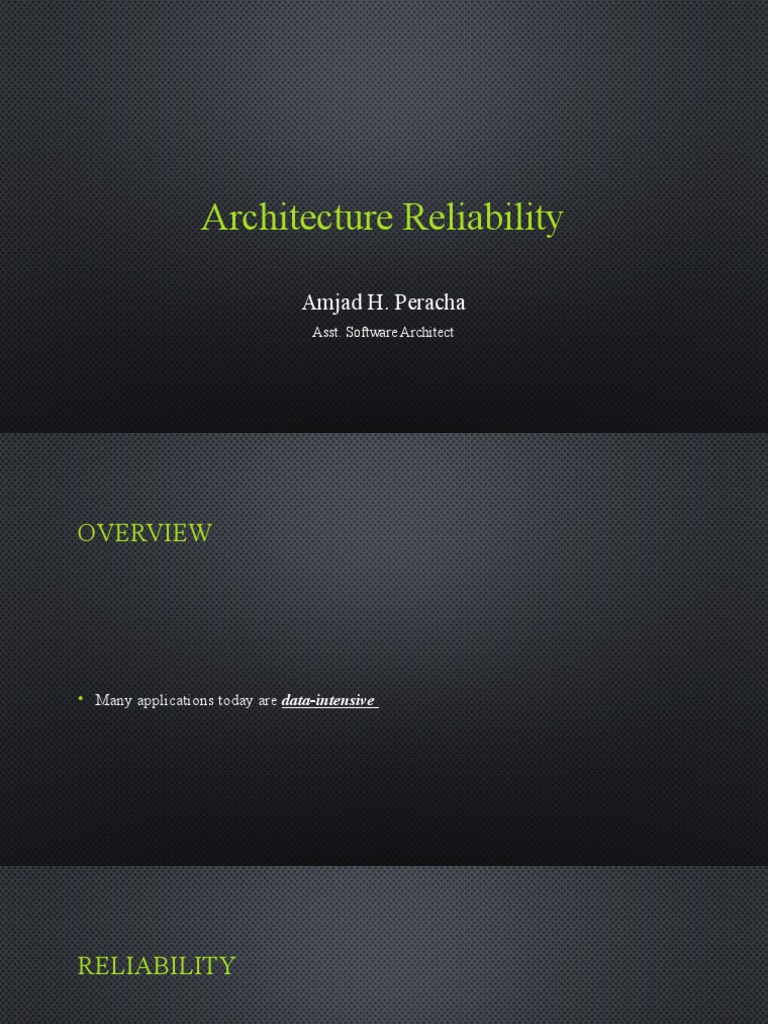 Architecture Reliability | PDF | Cache (Computing) | Scalability