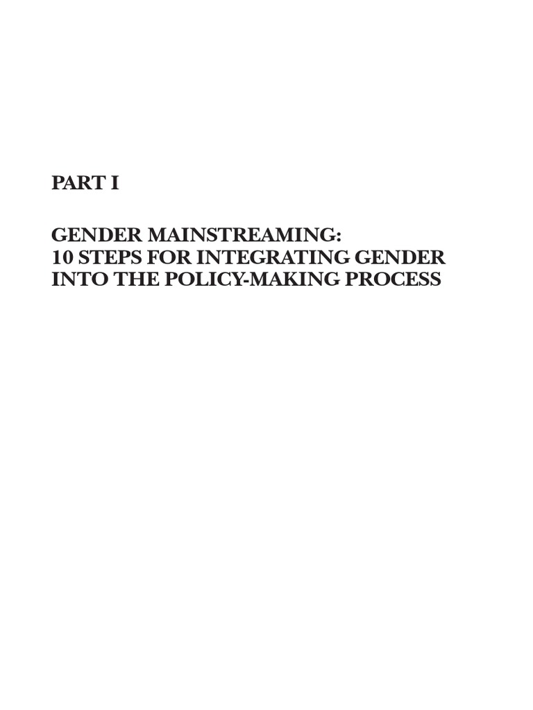 10 Steps for Gender Mainstreaming | PDF | Gender Mainstreaming | Gender