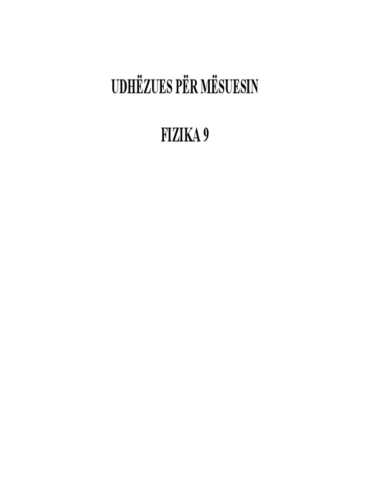 Udhezues Per Mesuesin Fizika 9 PDF | PDF