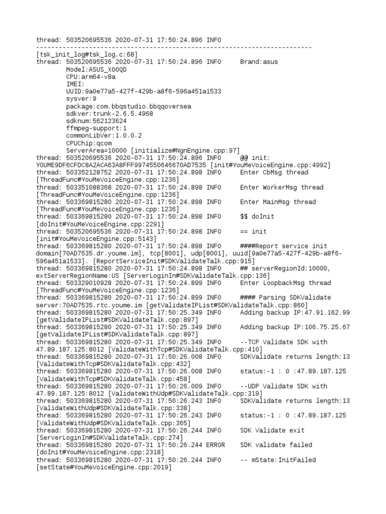 Ymrtc Log | PDF | Internet Standards | Osi Model