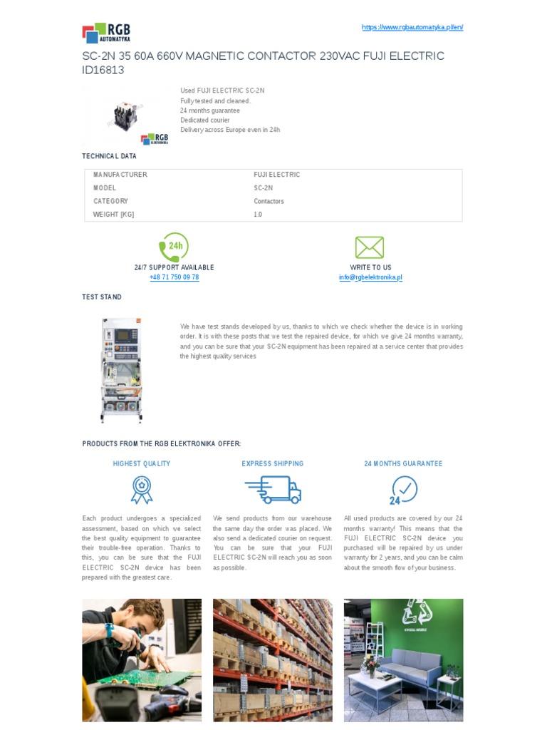 SC-2N FUJI ELECTRIC - Product Information | PDF | Packaging And ...