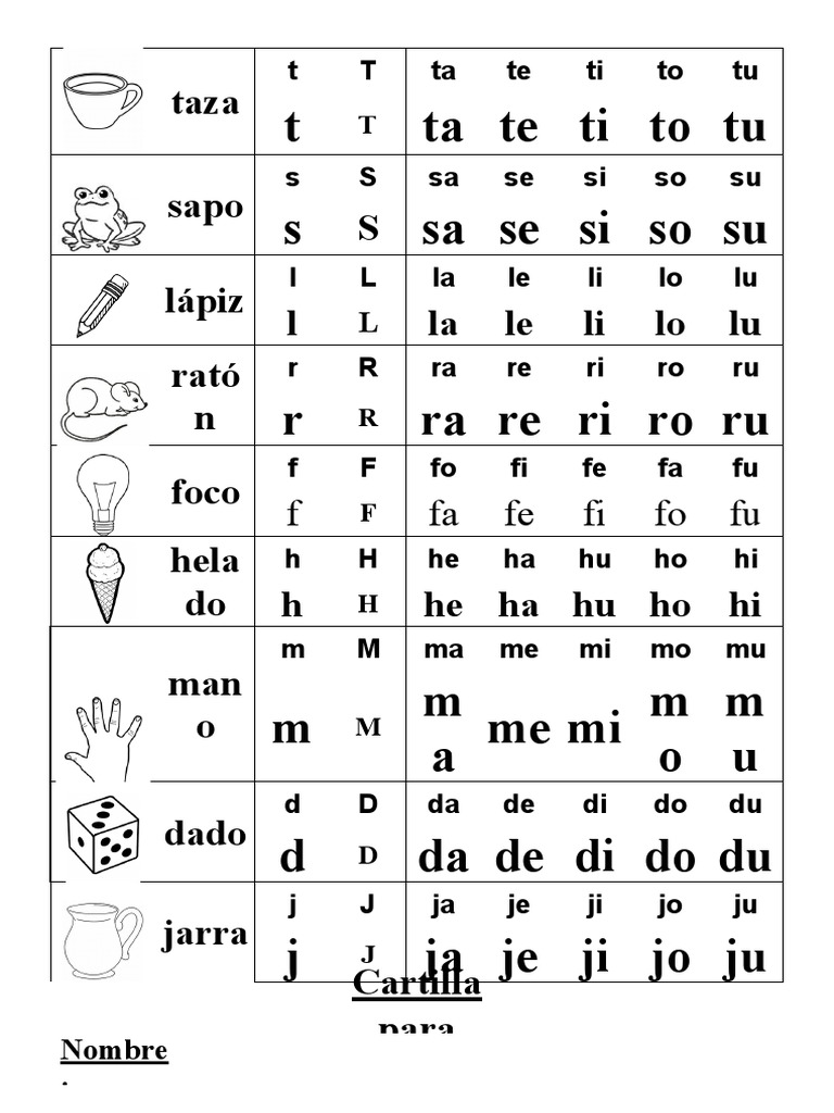 Cartilla de Lectoescritura | PDF