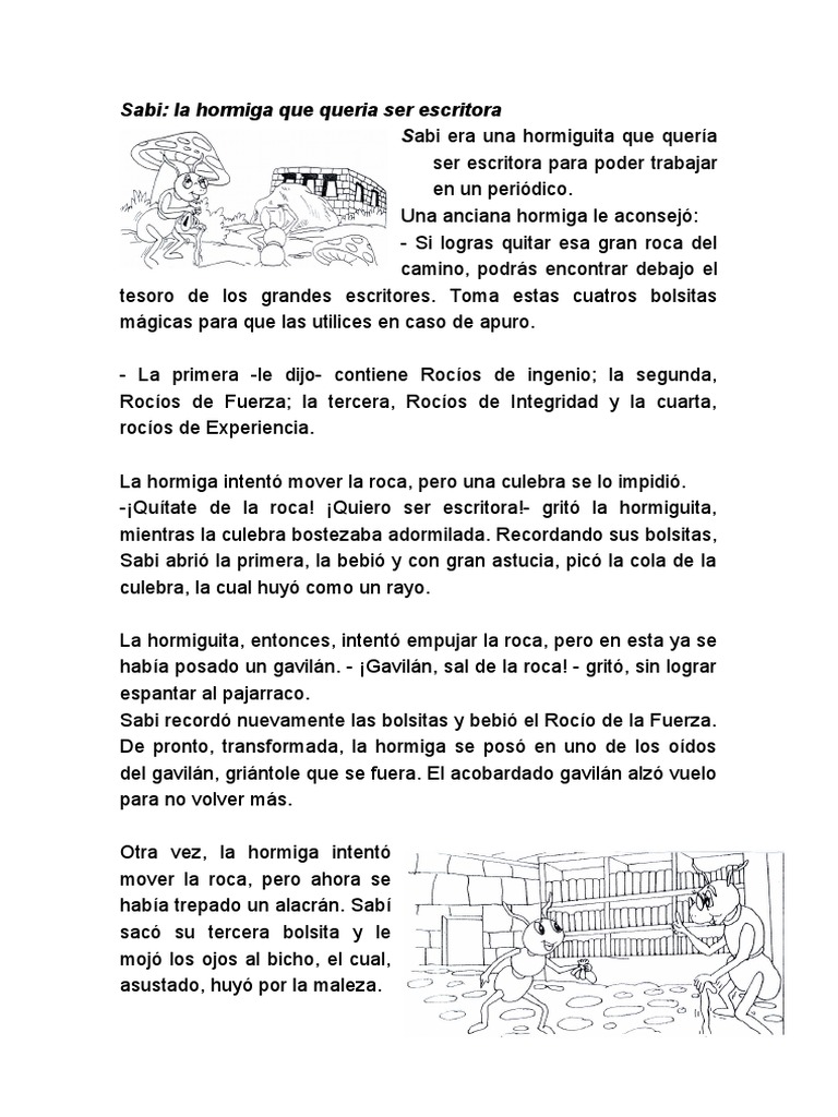 Sabi La Hormiga Que Queria Ser Escritora Pdf
