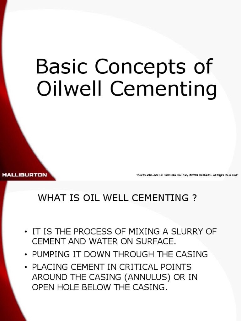 Basic Concepts of Cementing | PDF | Casing (Borehole) | Chemical ...
