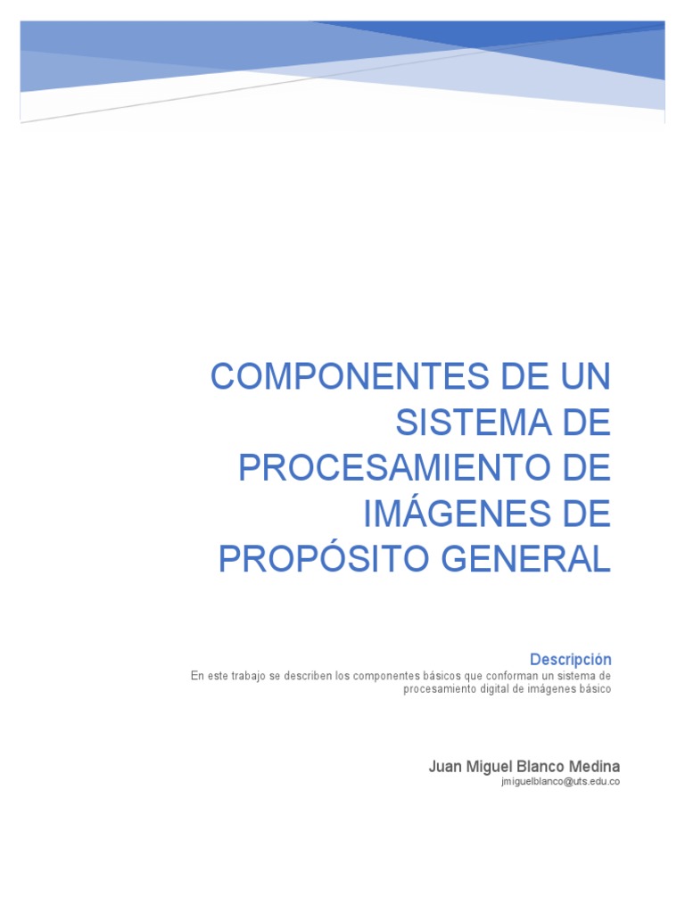 PDI Basico | PDF | Hardware de la computadora | Visión por computador