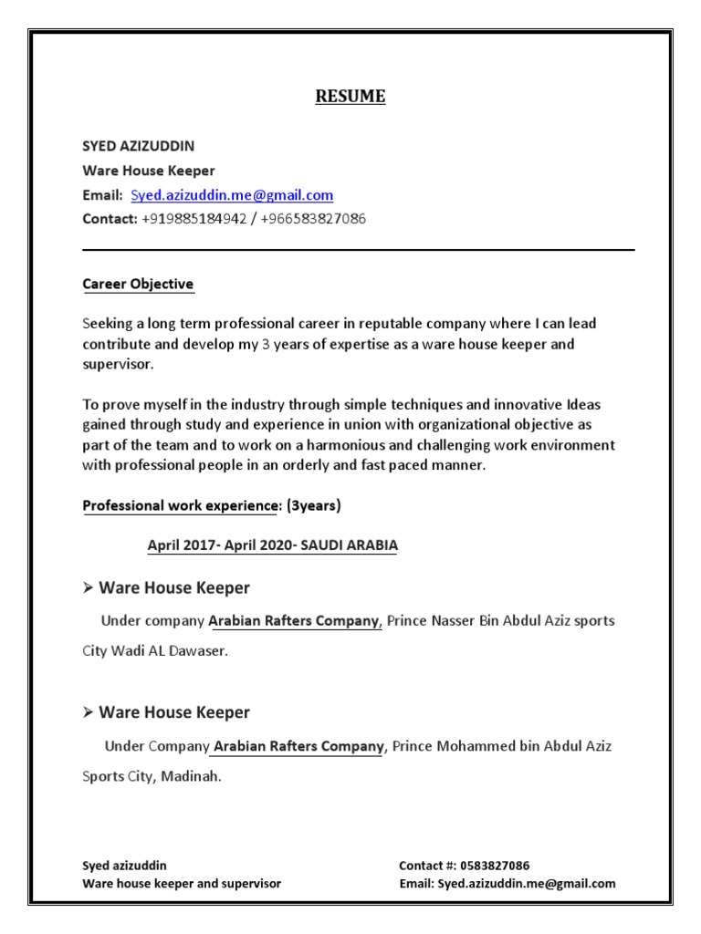 Aziz Resume-1995 | PDF | Microsoft Office | Software