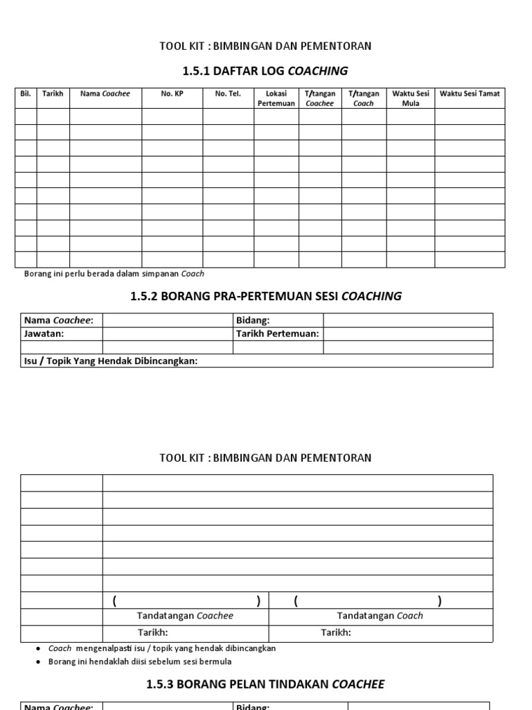5 - Borang Coaching TS25 - 1.5 | PDF
