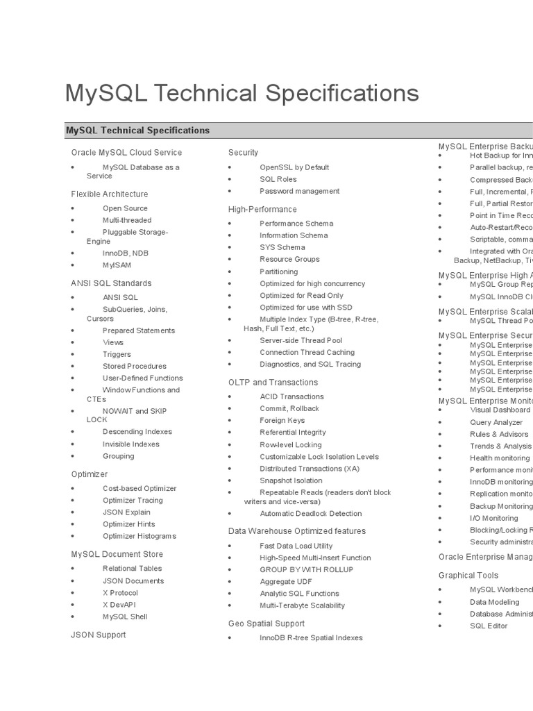 Technicla Sepefication | PDF | My Sql | Replication (Computing)