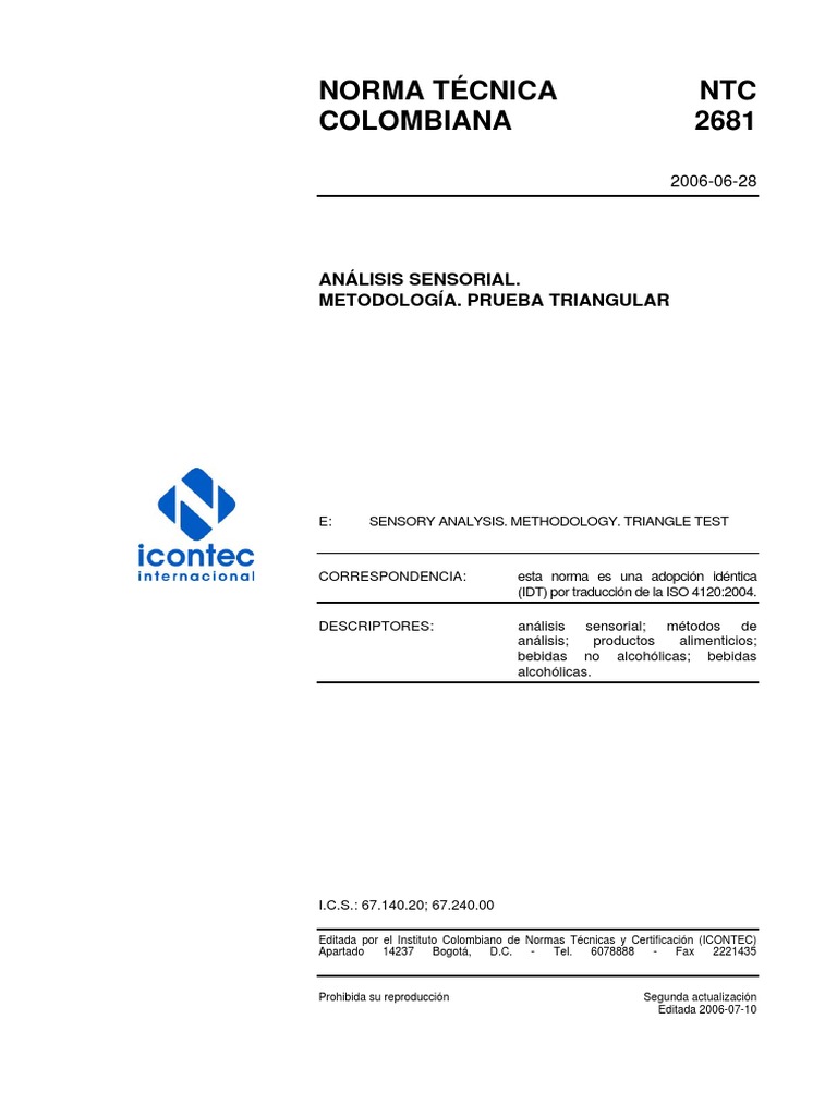 Prueba Triangular en Análisis Sensorial | PDF | Evaluación | Encuesta