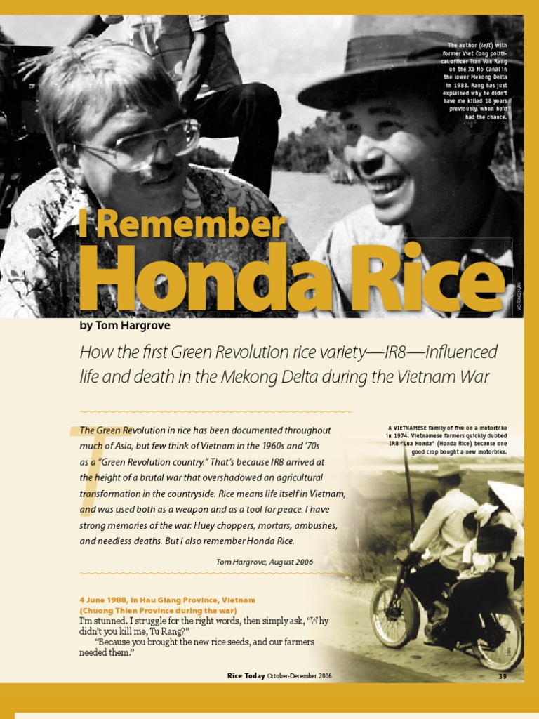 I Remember Honda Rice (Rice Today Feature) | PDF | Vietnam War | Viet Cong