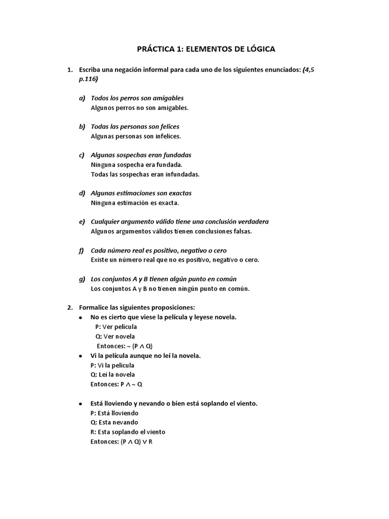 Practica 1 Matematica Discreta | PDF | Argumento | Lógica matemática