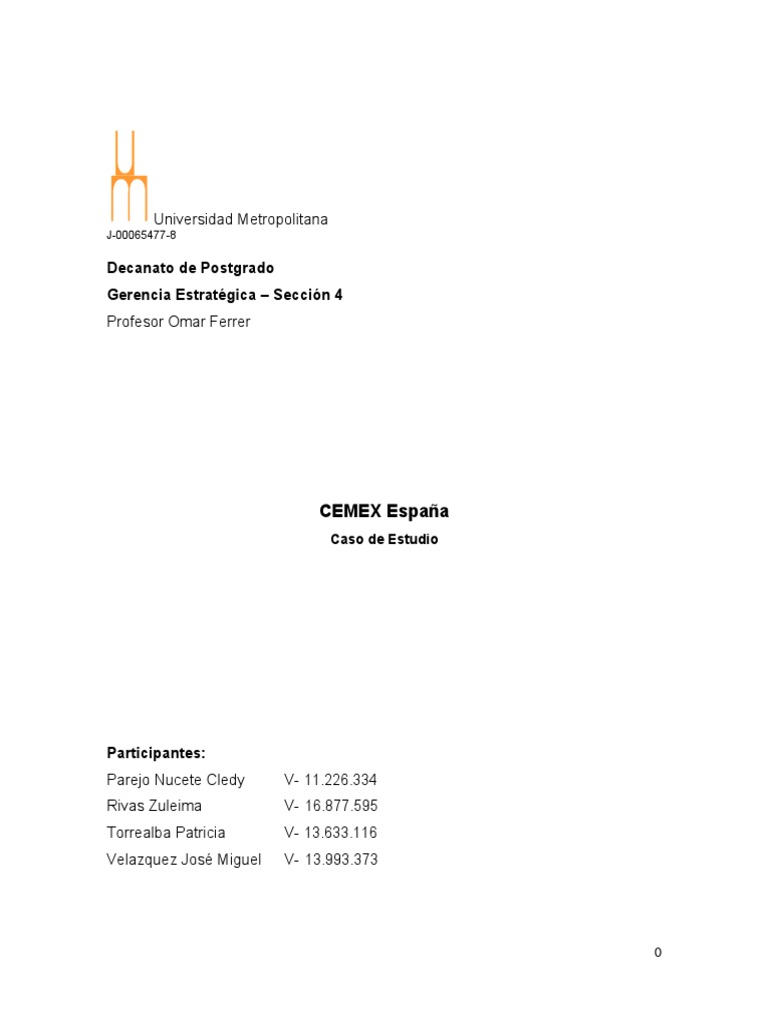 Trabajo Cemex Act. 6 | PDF | Análisis FODA | Business