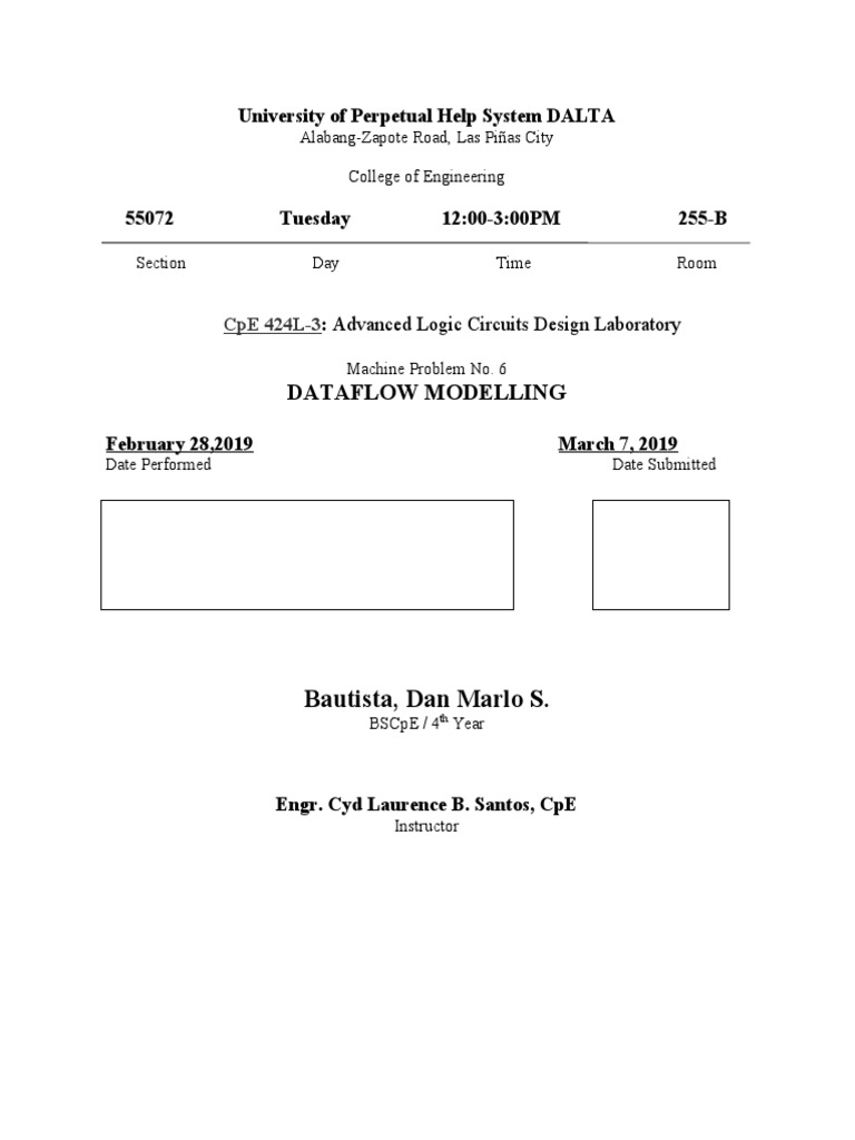Dataflow Modelling: University of Perpetual Help System DALTA | PDF | Hardware Description ...