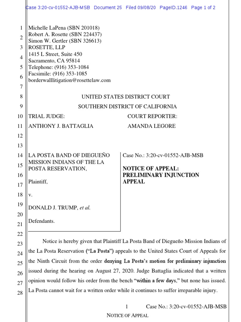 Notice of Appeal To Ninth Circuit | PDF | Lawsuit | Complaint