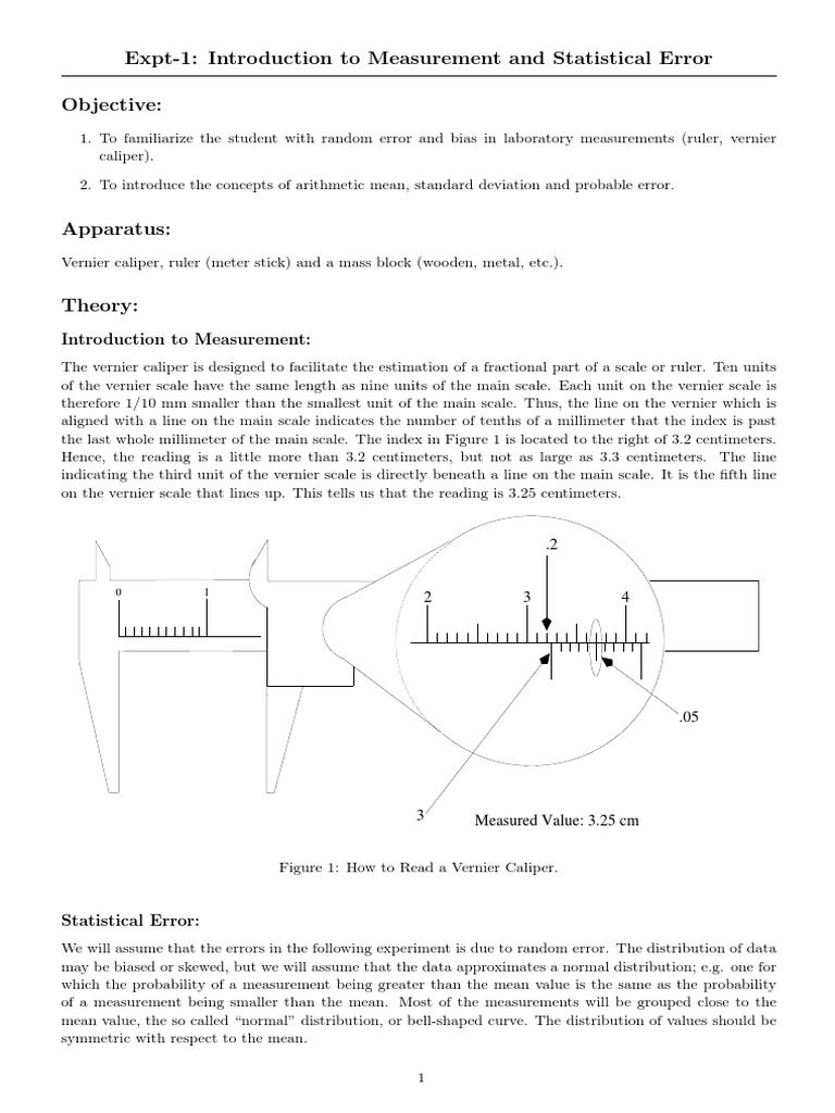 Expt 1 Measurementerror PDF | PDF | Standard Deviation | Errors And Residuals