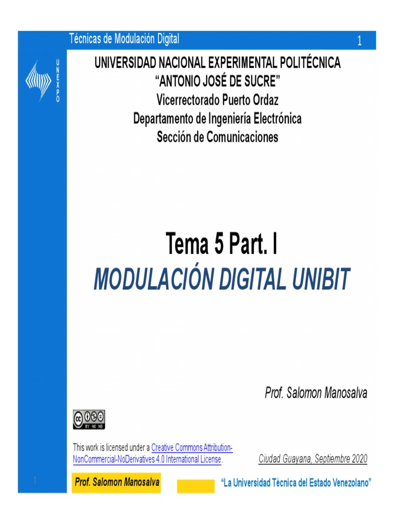 Tema 5 - Modulación Digital Part I PDF | PDF | Modulación | Telefonía