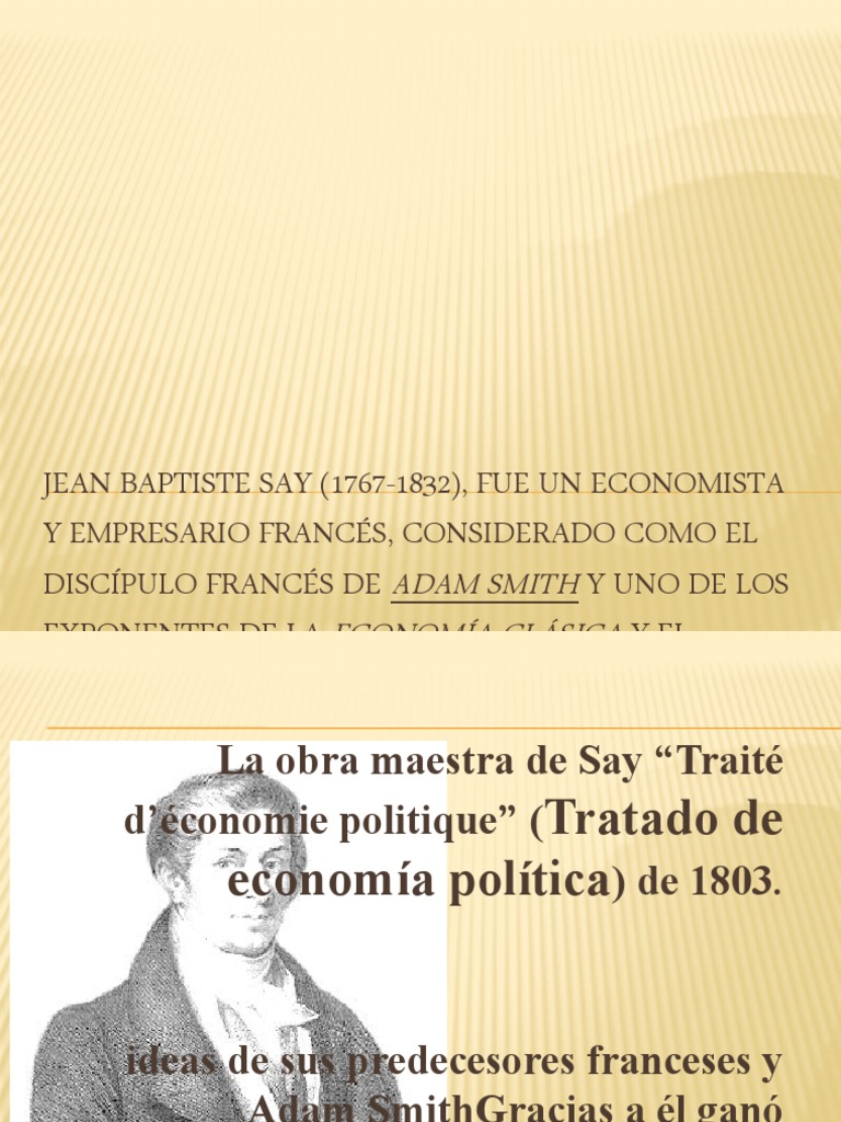 Jean Baptiste Say (1767-1832) | PDF