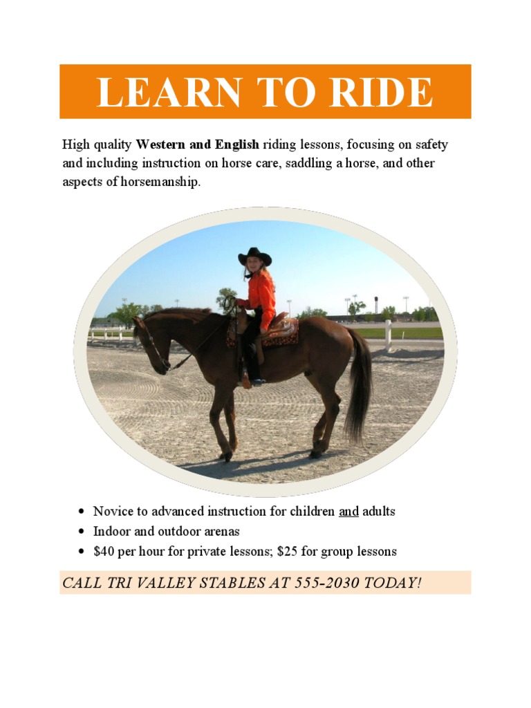 Horseback Riding Lessons Flyer | PDF