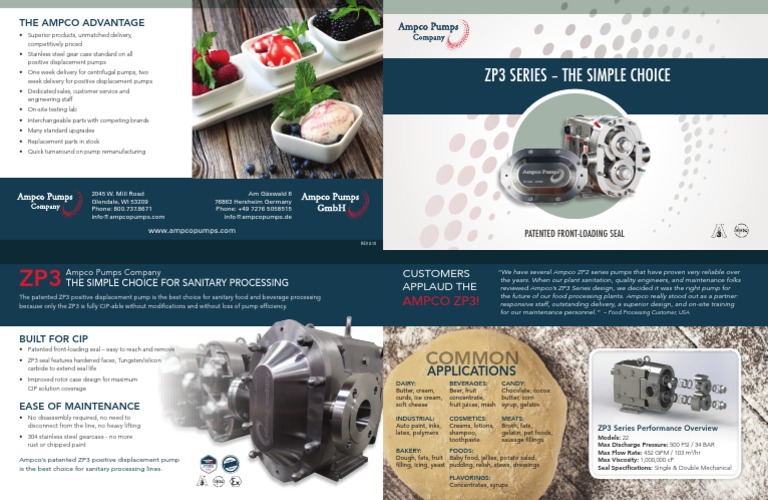 Zp3 Series - The Simple Choice | PDF | Gelatin | Pump