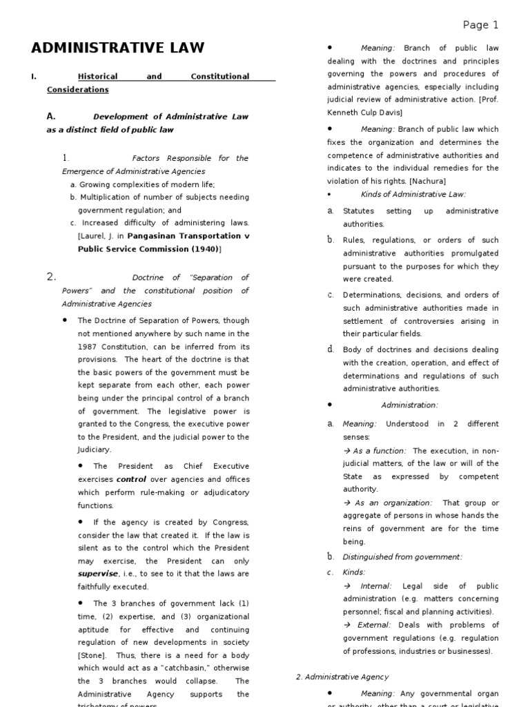 Administrative Law: Development of Administrative Law As A Distinct ...