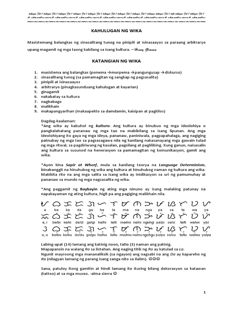 Fil 01 Lecture 101 2019 2020 Wika at Kom PDF | PDF