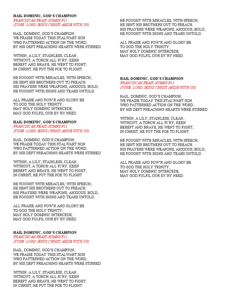 Hail Dominic, God'S Champion | PDF | Conceptions Of God | Jesus