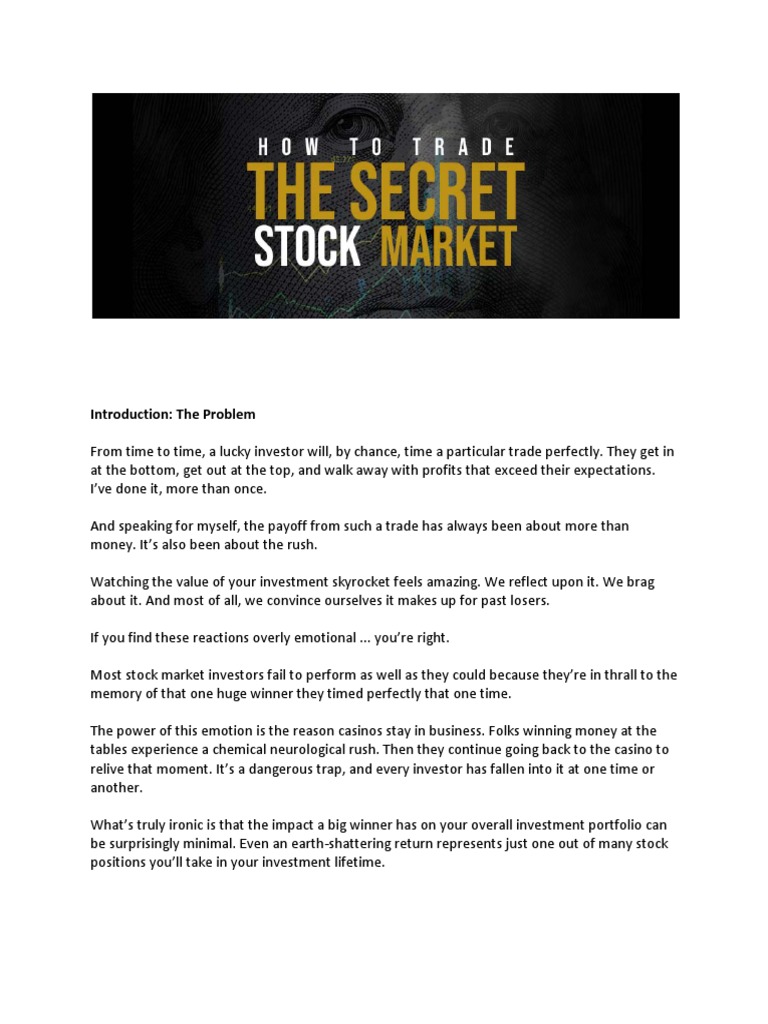 How To Trade The Secret Stock Market | PDF | Career & Growth