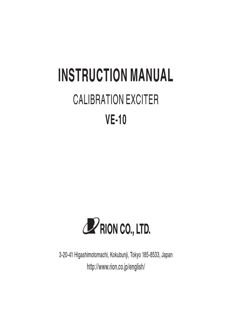Instruction Manual: Calibration Exciter | PDF | Accelerometer | Root ...
