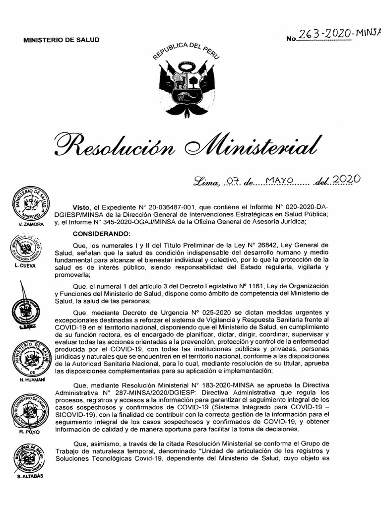 RM - 263 2020 Minsa PDF | PDF