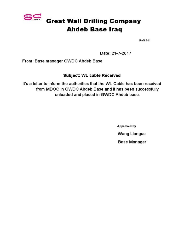 Cable Letter Recieved | PDF