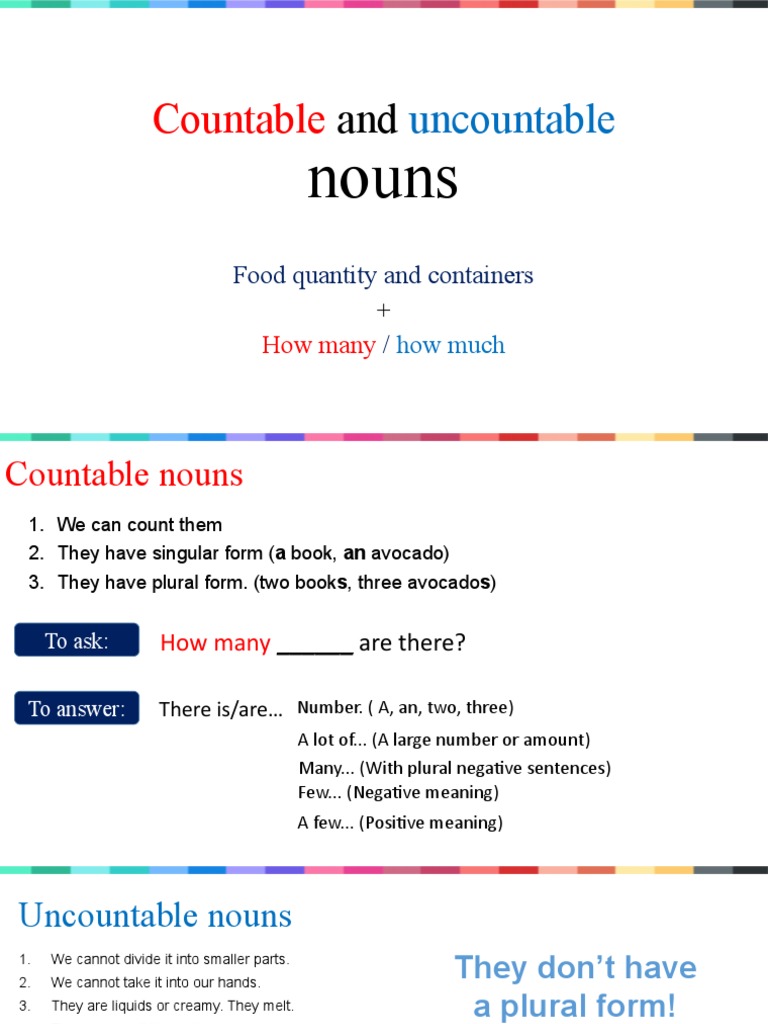 Countable and Uncountable Nouns | PDF