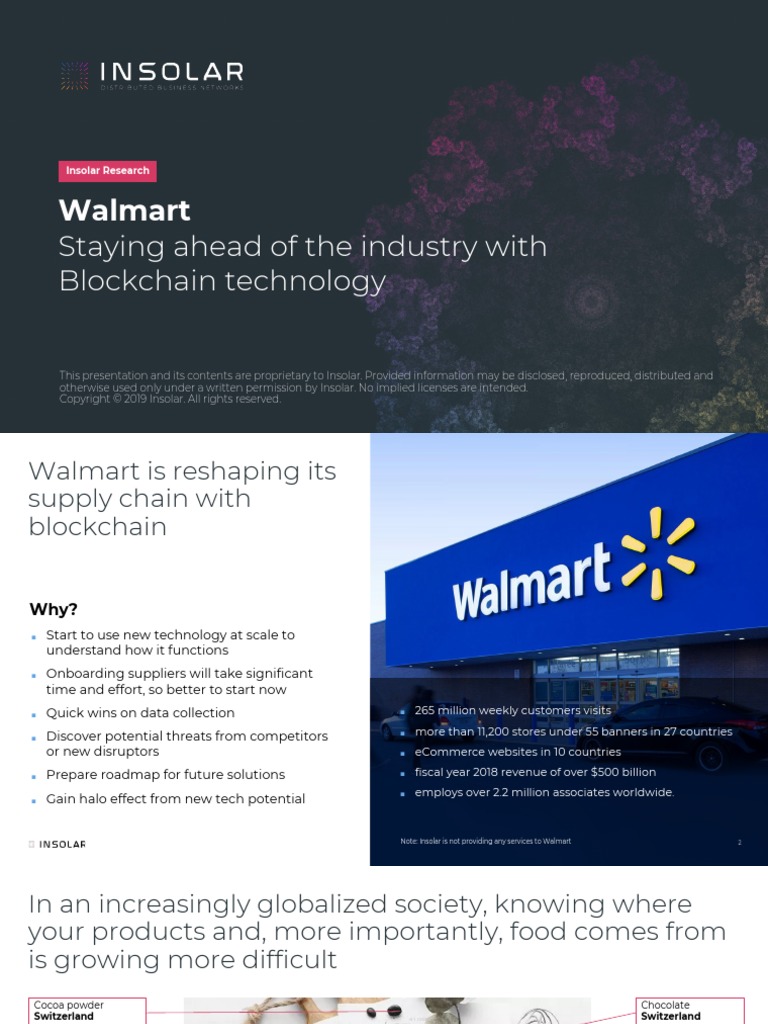 Case Study Walmart Blockchain Analysis | PDF | Supply Chain | Foods