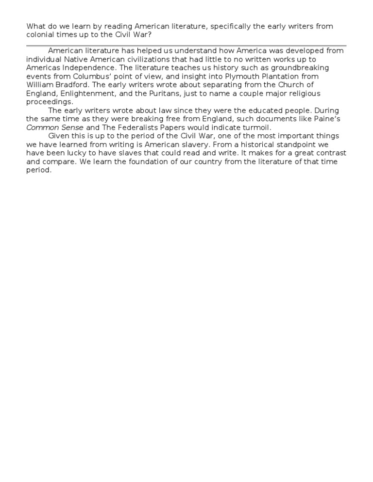 Early American Literature Insights | PDF | Religion & Spirituality