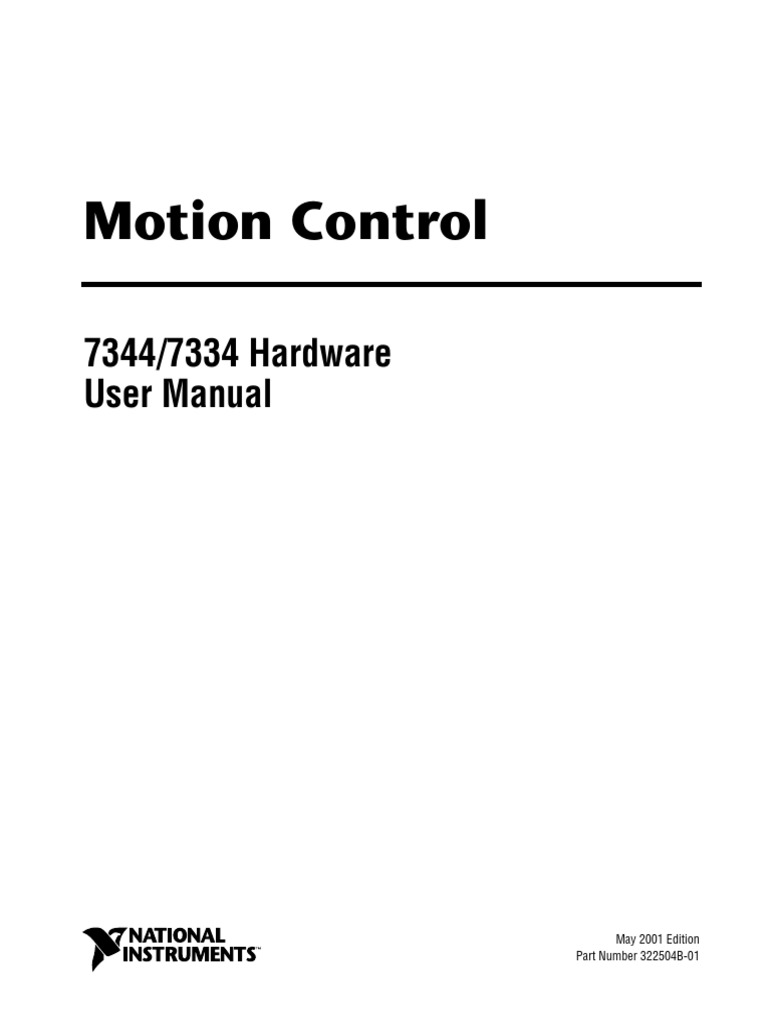 Motion Control: 7344/7334 Hardware User Manual | PDF | Embedded System ...
