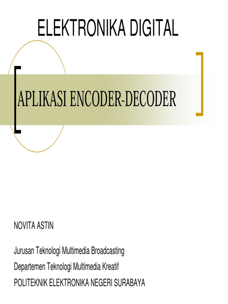 Aplikasi Encoder-Decoder | PDF