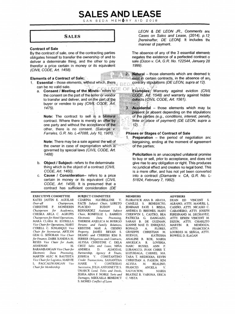 Law On Sales PDF | PDF