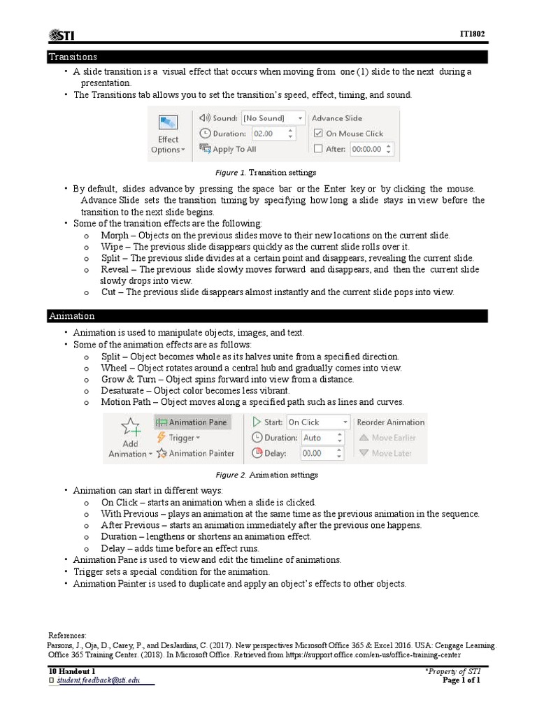 Transitions: Figure 1. Transition Settings | PDF | Animation ...