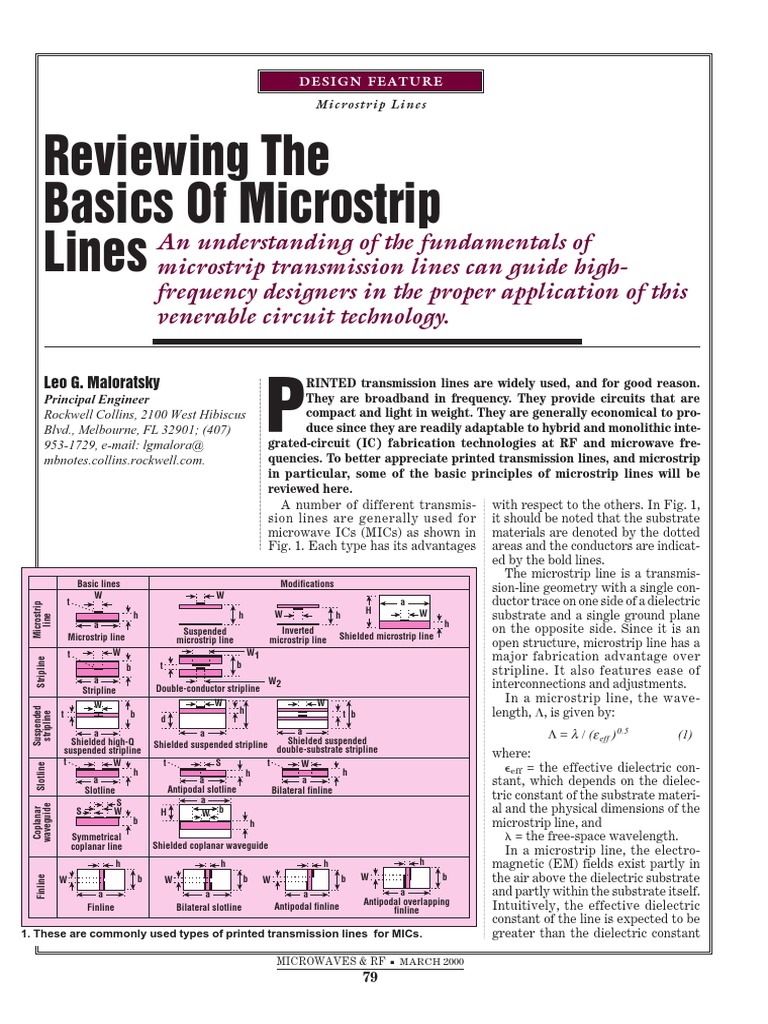 Reviewing the Basics of Microstrip Lines: An Overview of Microstrip ...