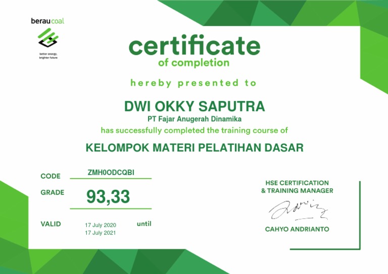 Sertifikat KMPD | PDF