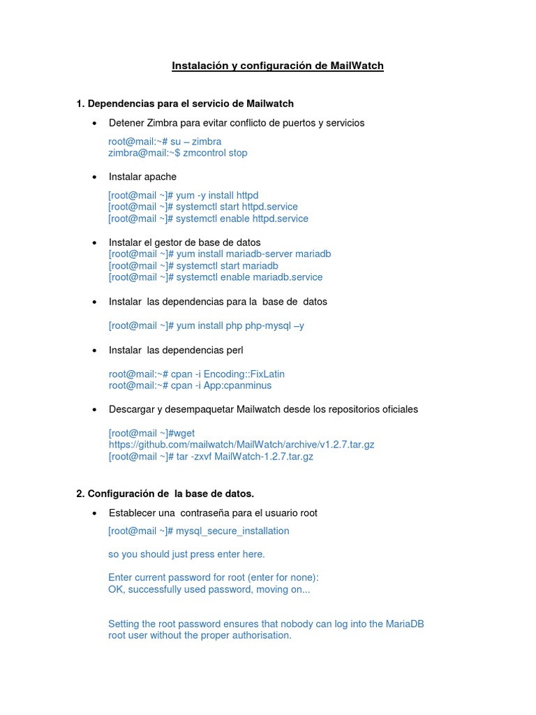 Instalación y Configuración de MailWatcah | PDF | World Wide Web ...