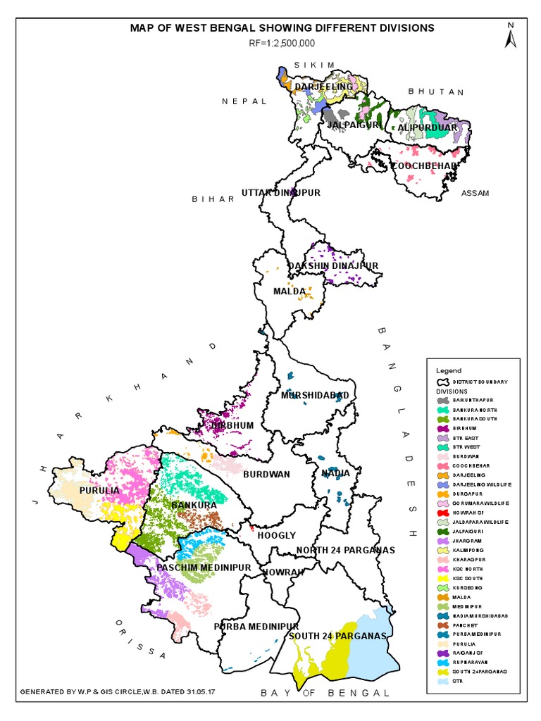 Map of West Bengal Showing Different Divisions: Darjeeling | PDF