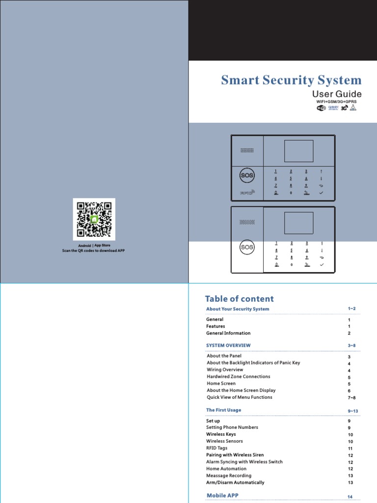 Smart Security System: User Guide | PDF | Security Alarm | Wi Fi