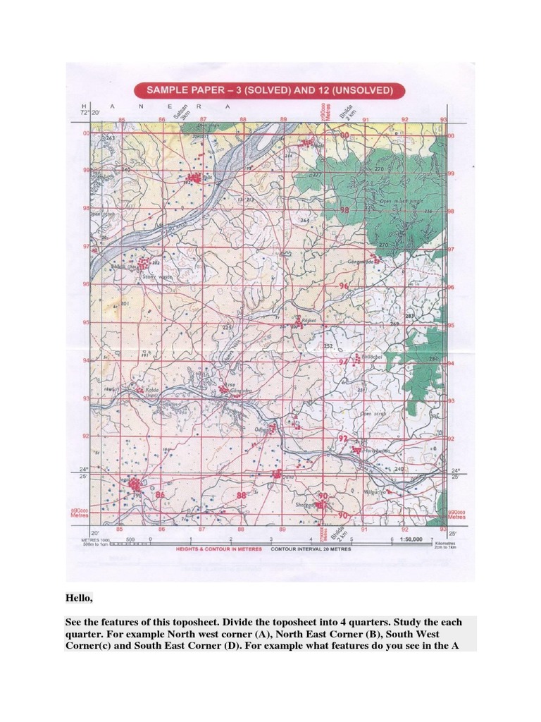 Sample Toposheet Practice 1 | Download Free PDF | River | Geography